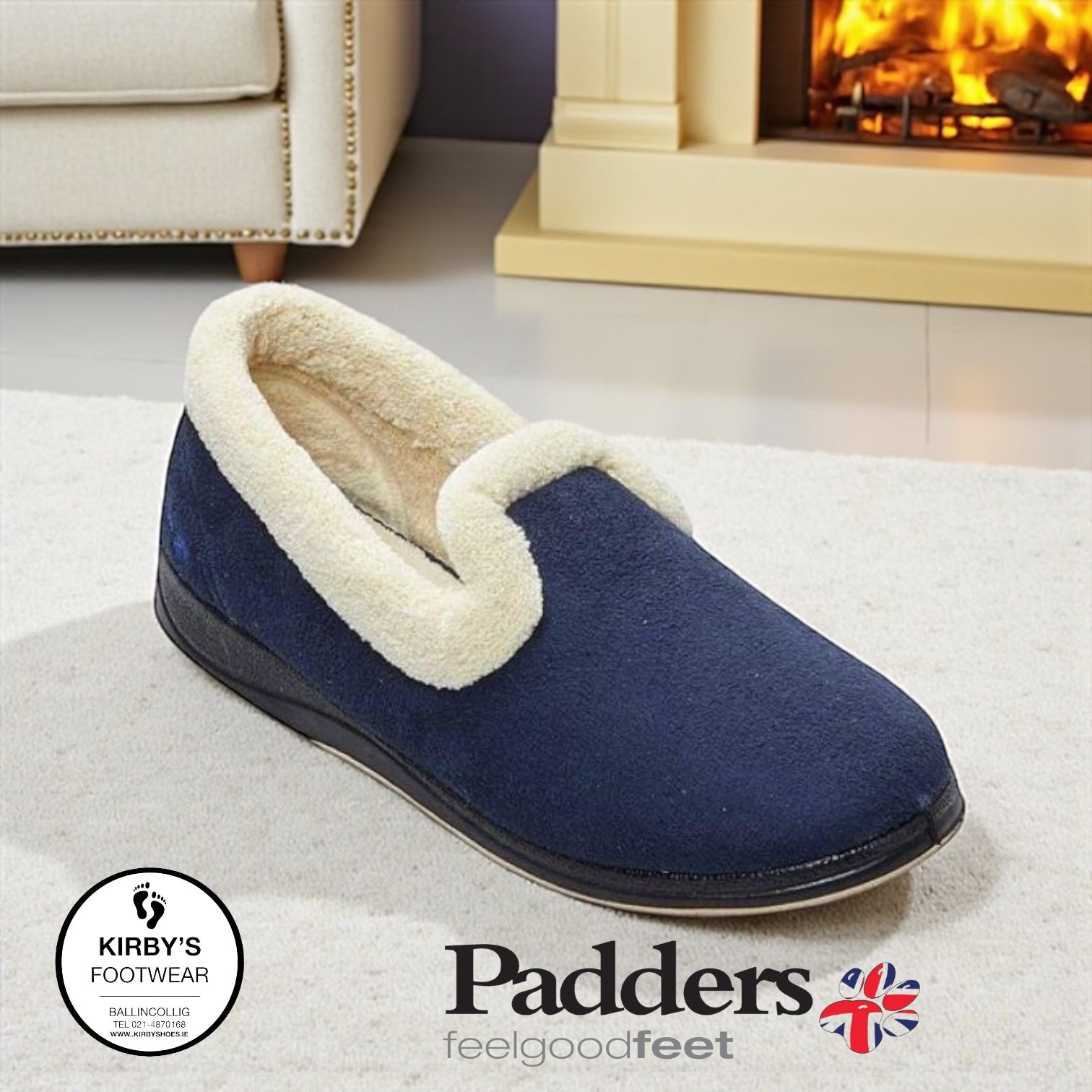 Padders slipper Repose navy – Kirbys Footwear Ltd